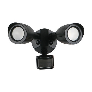 LED Security Light Dual Head With Motion Sensor Black Finish 4000K ...