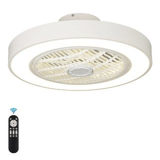 20 in. Enclosed Low Profile Caged Bladeless Ceiling Fan - 20 inches ...