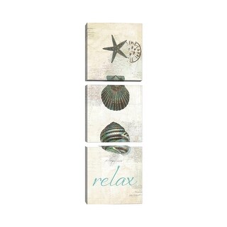 iCanvas "Touch of Blue Shells I" by Katie Pertiet 3-Piece Canvas Wall ...