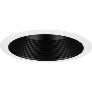 6 in. Black Stepped Step Baffle Trim for 6 in. Shallow Housing - Medium ...