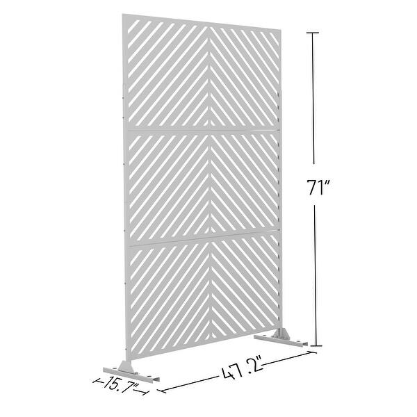 Metal Privacy Screen Free Standing Parallel Lines - On Sale - Bed Bath ...