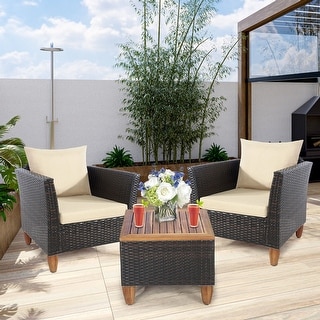 3-Pieces Patio Rattan Bistro Set - Bed Bath & Beyond - 37532339