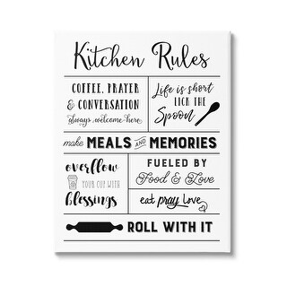 Stupell Minimal Kitchen Rules Chart Canvas Wall Art Design by Amanda ...