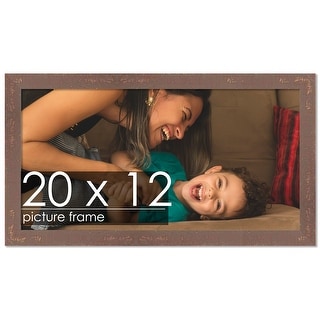 20x12 Shabby Chic / Farmhouse Brown Wood Picture Frame - UV Acrylic ...