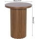 Round Pedestal Side Table with Fluted Design, Rustic Drink Table for ...