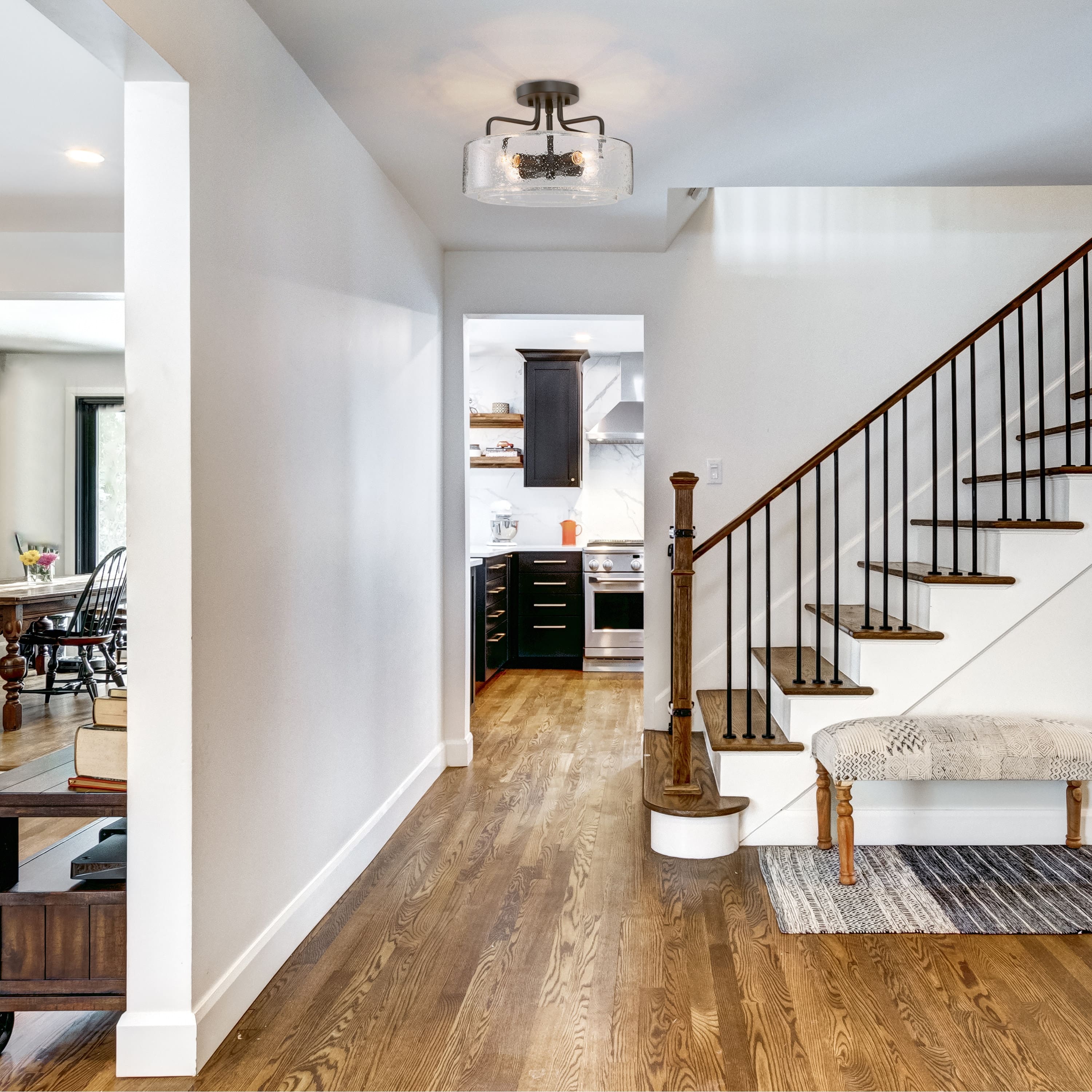 Modern Farmhouse 4-Light Semi-Flush Mount Ceiling Lights for Kitchen ...