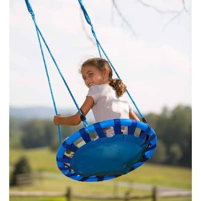 HearthSong 24-in. ColorBurst Round Platform Tree Swing - Blue - One ...