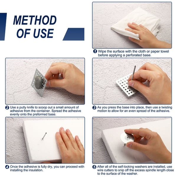 50pcs Tile Backer Board Washers 22mm Diameter Insulation Fixing Washer ...