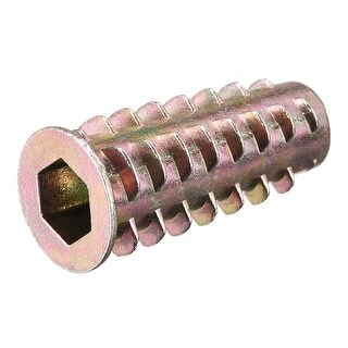 M6x25mm Furniture Screw-in Nut Zinc Alloy Threaded Insert Nuts for Wood ...