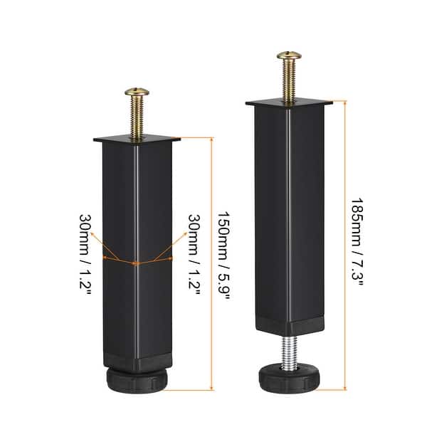 Adjustable Height Bed Frame Support Legs, Black - Bed Bath & Beyond ...