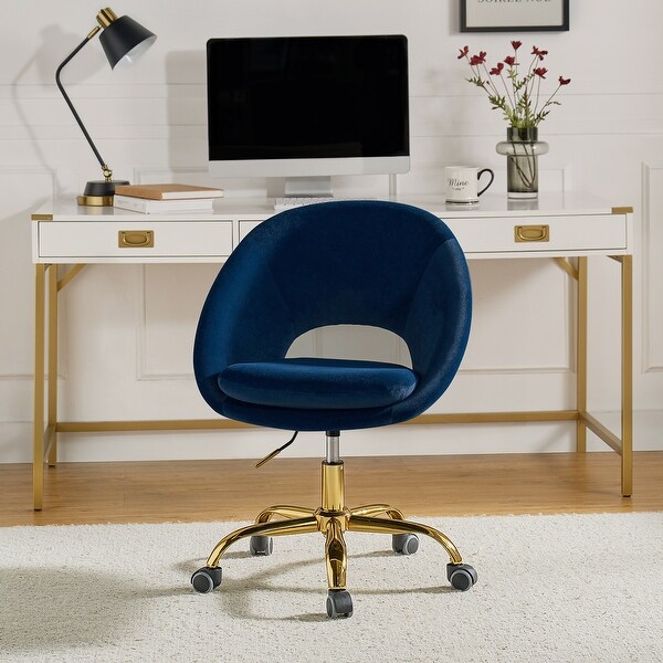 Ramona Modern Velvet Height Adjustable 360 Swivel Task Chair with Metal Base by HULALA HOME On Sale Bed Bath Beyond 29126408