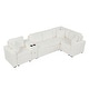 120.5" L-shaped Convertible Sofa Bed Modular Sectional Sofa Reversible ...