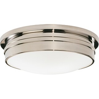 Robert Abbey Three Light Flushmount Roderick Polished Nickel - Exact Size - Exact Size - Bed ...
