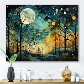 Designart "Enchanted Forest" Abstract Collages Wall Art Prints - Bed ...