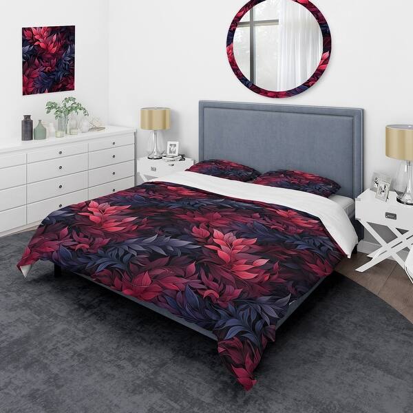 Designart "Crimson Twilight Moody Patterns" Purple Cottage Bedding Set ...