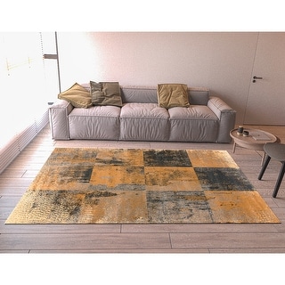 Twist Contemporary Modern Color Block Area Rug - Bed Bath & Beyond ...
