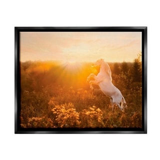 Stupell Standing Horse in Rising Sun Framed Floater Canvas Wall Art ...