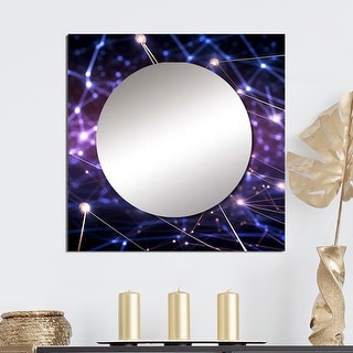 Designart "Abstract Light Infinity Matrix" Fractals Wall Mirror ...