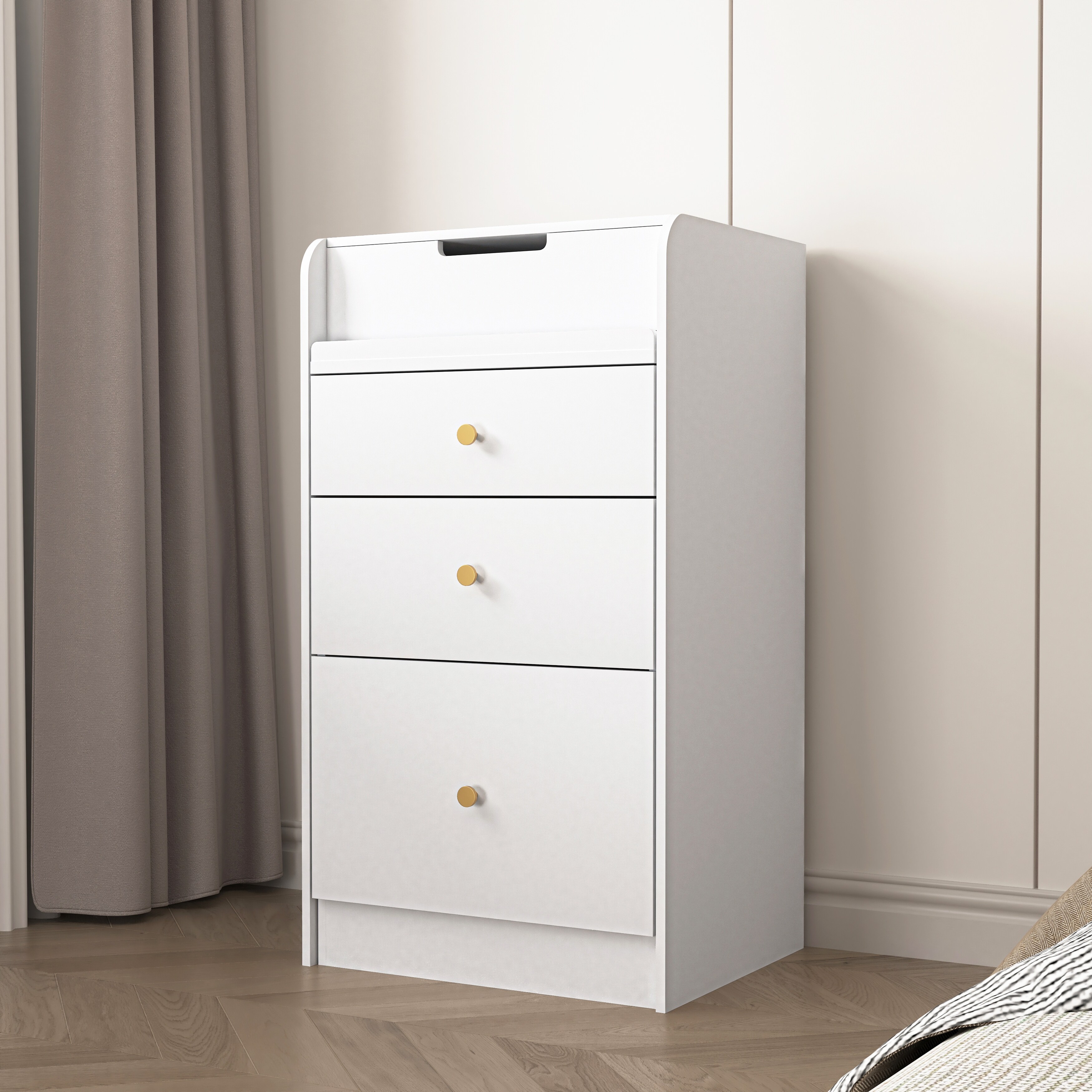 Comfor U Small Dresser with Mirror White Vanity Set Makeup Table with Chair Drawers Mini Space Saving Cute Dresser White