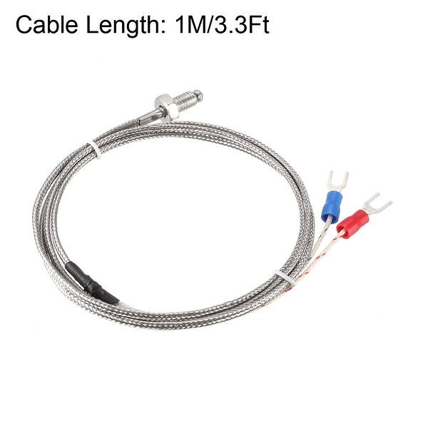 K-Type Thermocouple Temperature Sensors M6 Thread Probe w 1M Wire 2pcs ...
