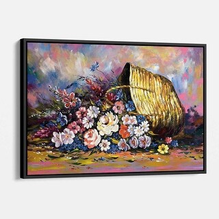 Multi Flowers in the Basket Wall Art Canvas 8947 - Bed Bath & Beyond ...