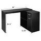 L Shaped Computer Desk, 180° Rotating Corner Desk with Storage Shelves ...