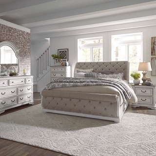 Liberty Furniture Magnolia Manor Upholstered Sleigh Bed, Dresser ...