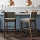 Nathan James Linus Modern Upholstered Bar Stool with Back and Solid ...