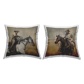 Stupell Western Cowboys Rustic Scene Printed Outdoor Throw Pillow ...