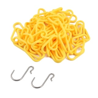 Household Plastic Clothes Display Hanging Chain Hook Hanger Yellow 9 ...