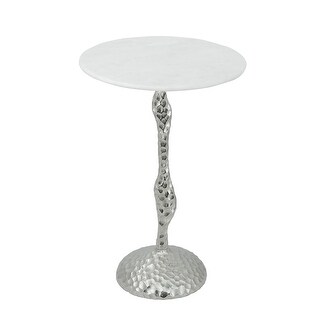A&B Home Aluminum Tree Branch Side Table with Marble Top - Bed Bath ...