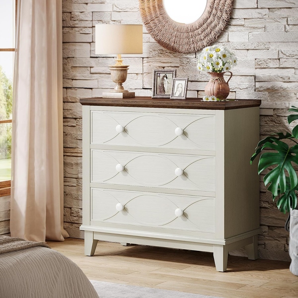 3 Drawers Farmhouse Nightstand 31.5 Large Wood Bedside Table Sofa Side End Table Chest of Dresser Bed Bath Beyond 41147756