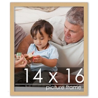 14x16 Traditional Natural Complete Wood Picture Frame with UV Acrylic ...