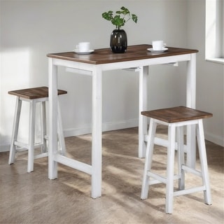 3 Pieces Counter Set w/ Hanging Stool, Easy to Clean, for Small Space ...