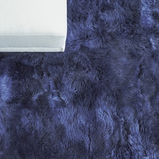 EXQUISITE RUGS Sheepskin Hand-stitched Indigo Area Rug. - Bed Bath ...
