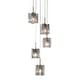 Kasy Modern 5-Light Cluster Chandelier Textured Gray Glass for Kitchen ...