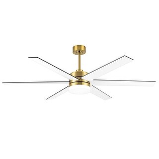 65 Inch Gold LED Ceiling Fan with Light Remote(6-Blade) - Bed Bath & Beyond - 38423337