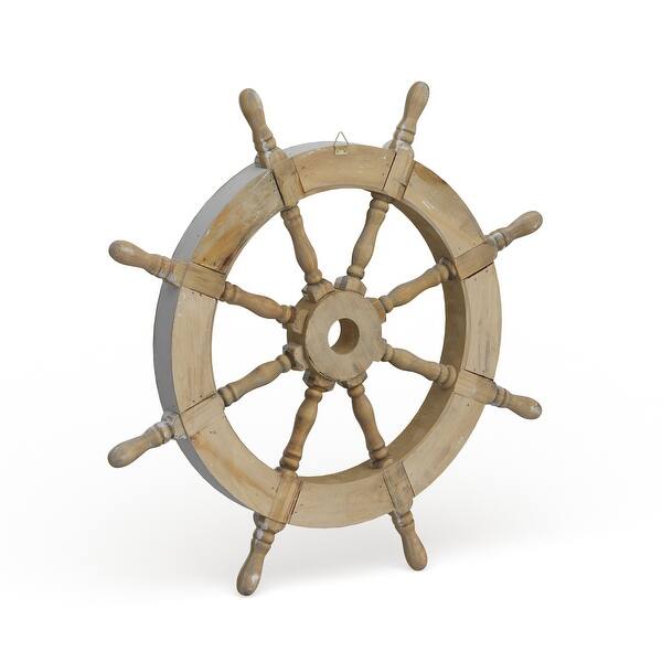 Blue Wood Ship Wheel Sail Boat Wall Decor with Distressing - On Sale ...