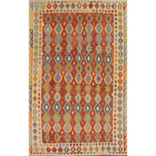 Reversible Kilim Geometric Multi-Color Area Rug Hand-woven Wool Carpet ...