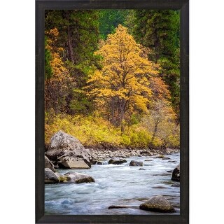 Michael Broom 'Autumn Across The River' Framed Art - Bed Bath & Beyond ...