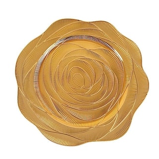 6 Gold 13" Ribbed Rose Acrylic Charger Plates - Bed Bath & Beyond ...