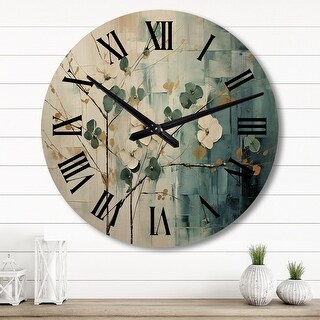 Designart "Subtle Serenity III" Abstract Collages Oversized Wood Wall ...