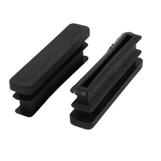 10mm x 50mm Plastic Rectangle Caps Tube Pipe Inserts End Blanking Black ...