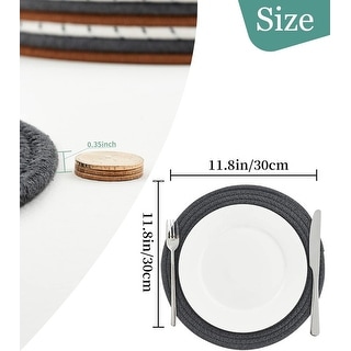 Round Farmhouse Heat Dinner Plate Mat Set - Bed Bath & Beyond - 39922925