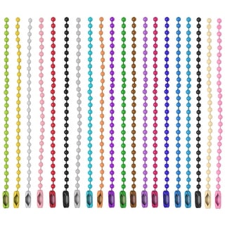 Colored Ball Bead Chain Beaded Necklace Chains Adjustable Metal Ball ...