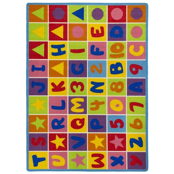 Allstar Living Room Area Rug with Alphanumeric Characters And Shapes ...