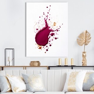 Designart "Viva Magenta Paint Splatter" Abstract Painting Wall Art ...