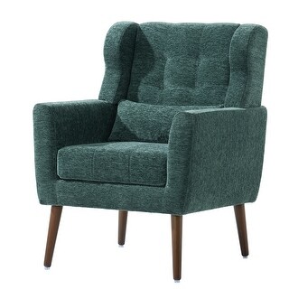 Ergonomic Chenille Accent Chair - Foam Filled Comfy Reading Chair with ...