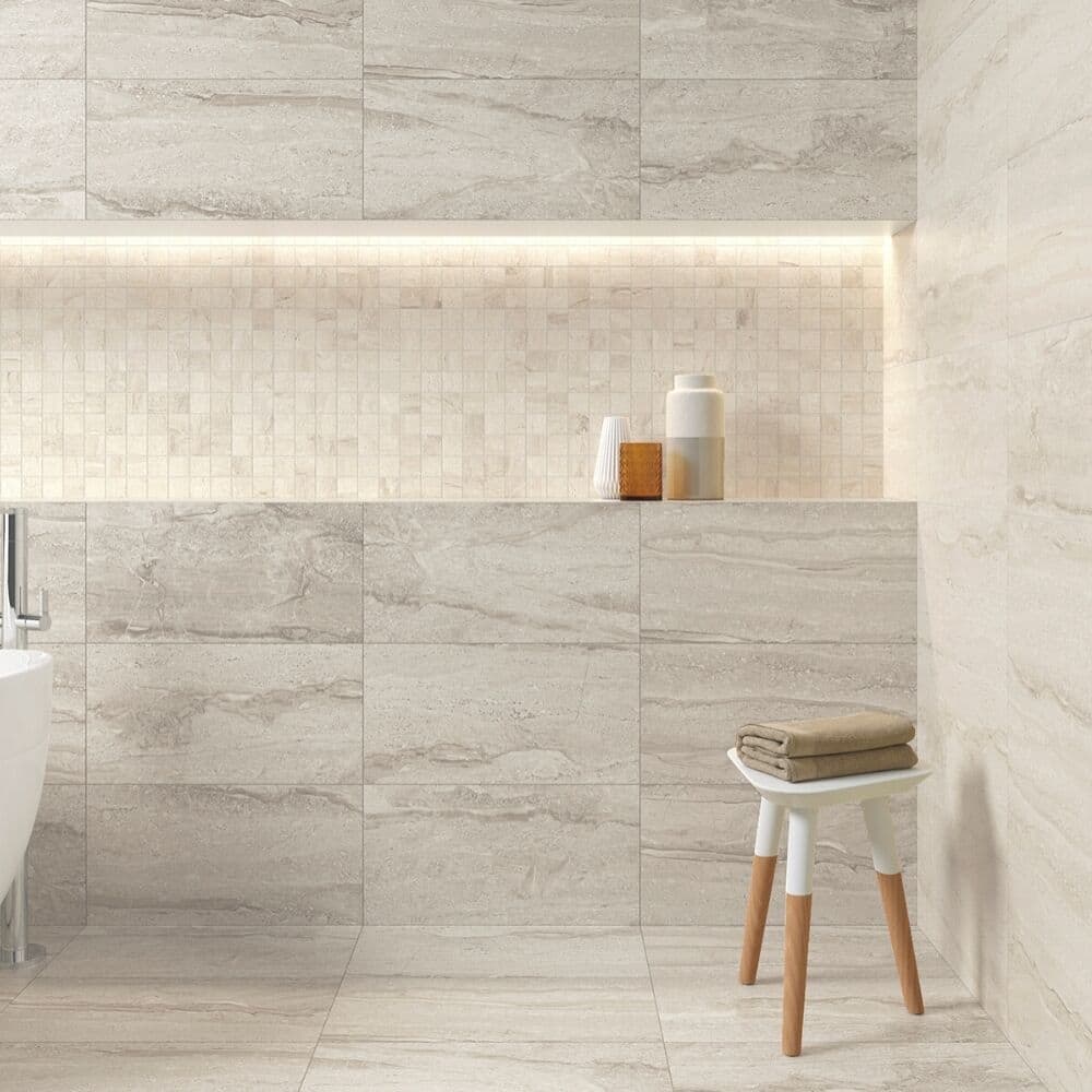 Rocky 12x24 Grey Matte Marble Look Porcelain Tile - Floor & Wall ...