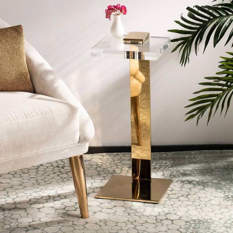 shiny gold side table